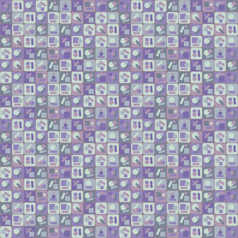 Vector Squares Tile Purple with Drawings from Geometric Shapes of ...