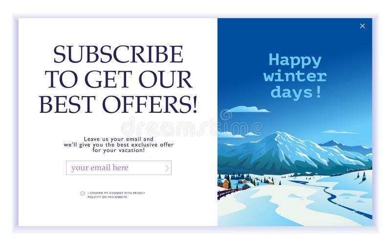 Vector Squeeze Page Design Template with Beautiful Flat Landscape ...