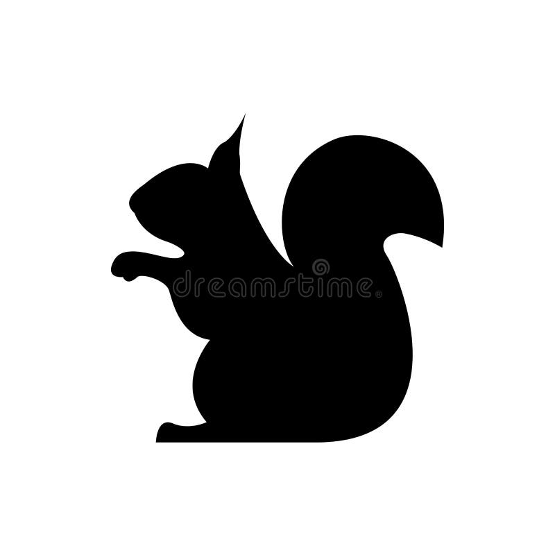 Vector Squirrel Silhouette View Side for Retro Logos, Emblems, Badges ...