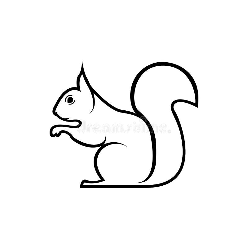 Vector Squirrel Silhouette View Side for Retro Logos, Emblems, Badges ...