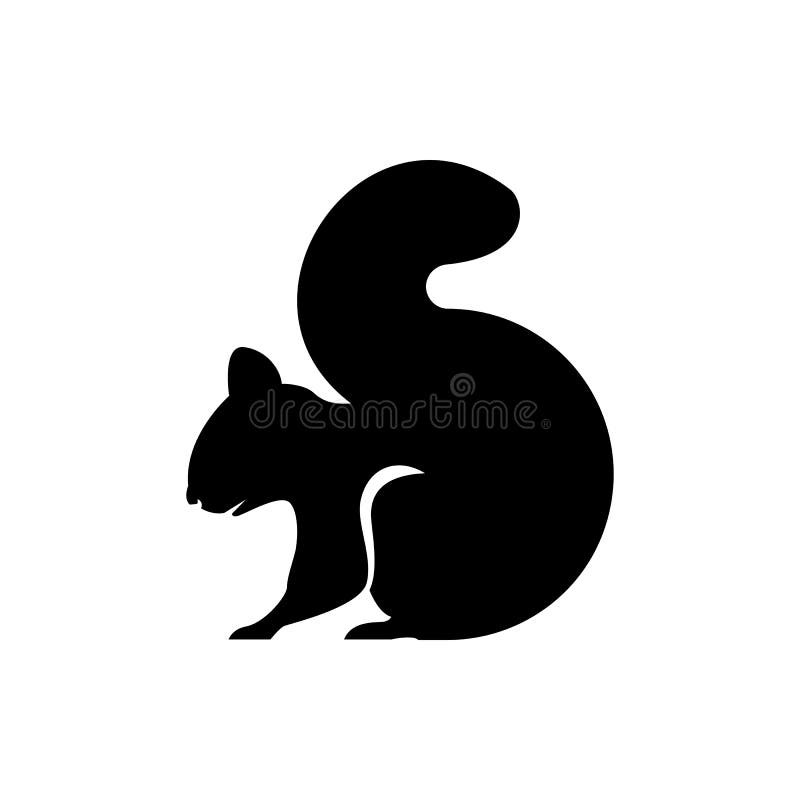 Vector Squirrel Silhouette View Side for Retro Logos, Emblems, Badges ...