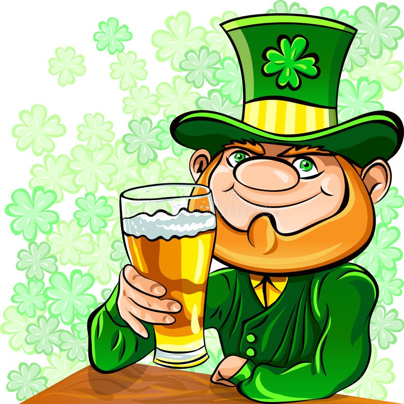 Vector St. Patrick S Day Leprechaun Drinks Beer Stock Vector ...