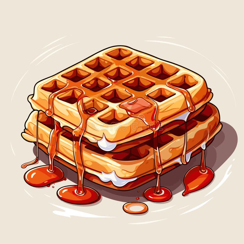 Vector of a Stack of Delicious Waffles, Perfect for a Sweet Breakfast ...