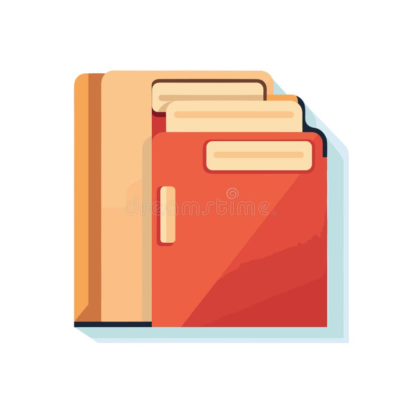Vector of a Stack of Folders on Top of a Red Folder - Flat Icon Vector ...