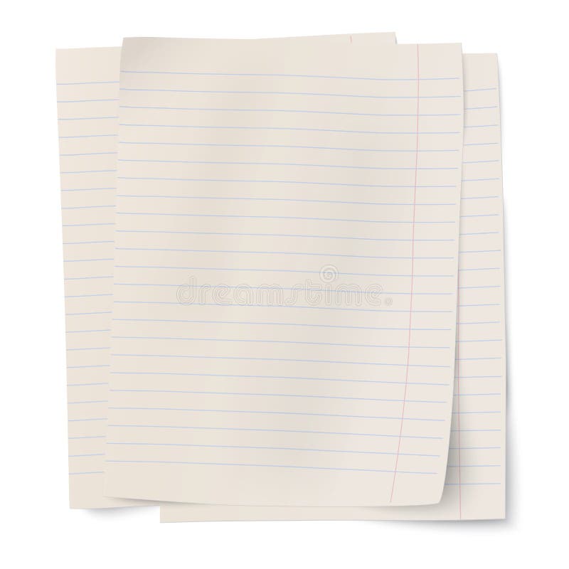 Vector Stack Of Notebook Paper Sheets Isolated On White Stock Vector ... Vector Stack Of Notebook Paper Sheets Isolated On White Stock Vector ...