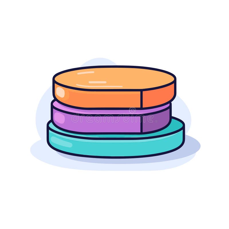 Vector of a Stack of Three Plates in a Minimalist Style Stock Vector ...
