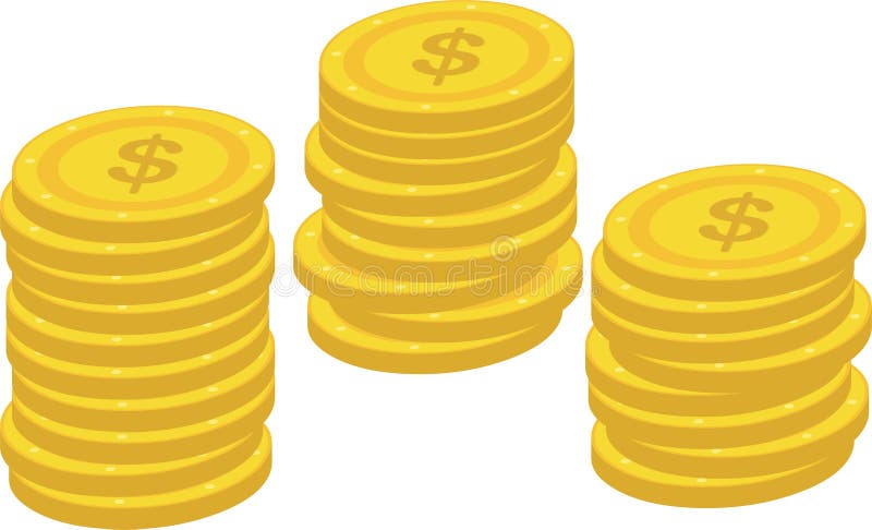 Vector Stacked Coins Cartoon Stock Vector - Illustration of abundance ...