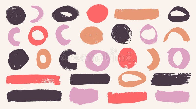 Vector Stains Abstract Paint Brush Strokes Set Stock Vector ...