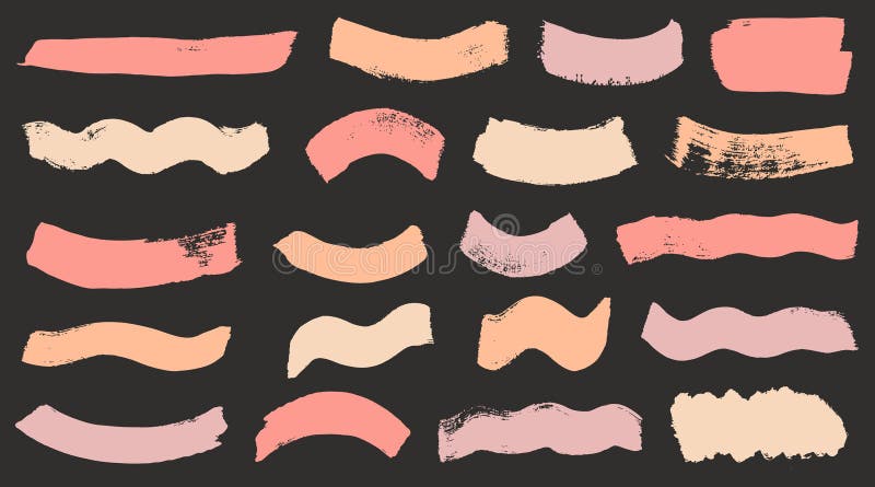Vector Stains Abstract Paint Brush Strokes Set Stock Illustration ...