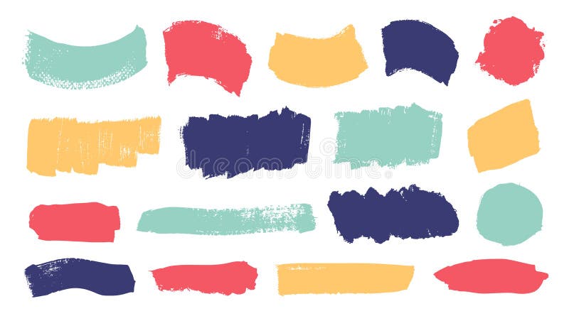 Vector Stains Abstract Paint Brush Strokes Set Stock Vector ...