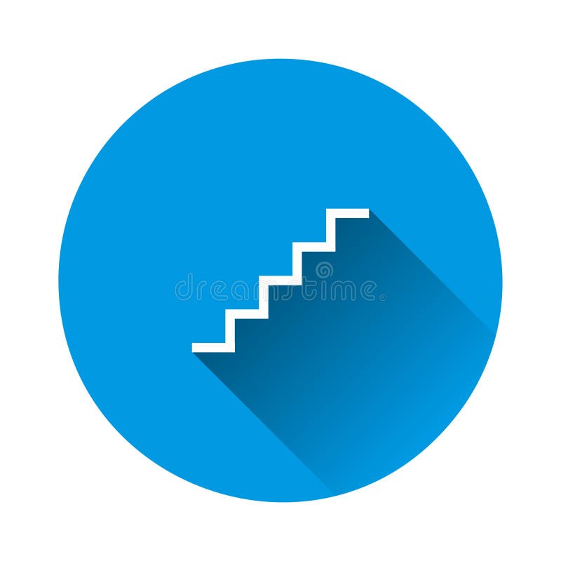 Vector Staircase Icon Cartoon Style on White Isolated Background Stock ...