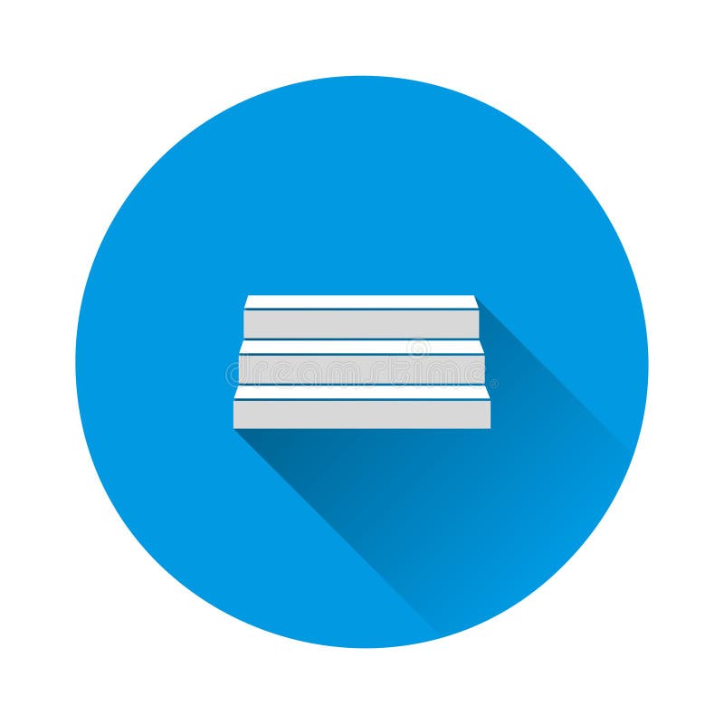 Vector Staircase Icon on Blue Background. Flat Image with Long Shadow ...