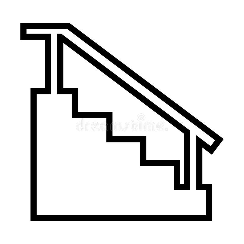 Stairs Icon Vector. Line Upstairs Symbol. Stock Vector - Illustration ...