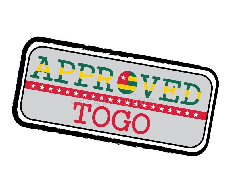 Vector Stamp of Approved Logo with Togolese Flag in the Shape of O and ...