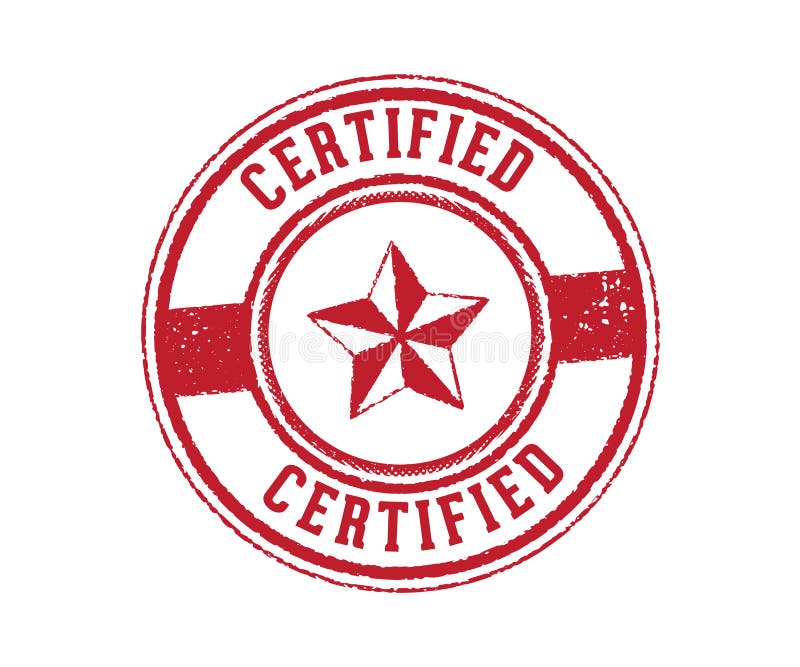 Vector Stamp Label Tag of Certified Mark for Document, Paper, and ...