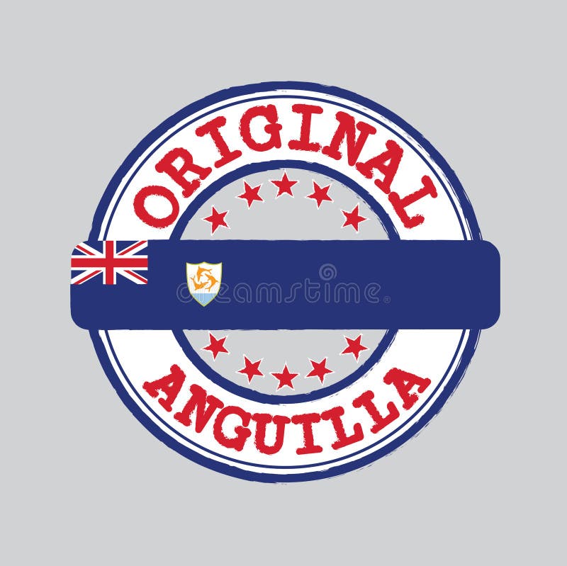Vector Stamp of Original Logo with Text Anguilla and Tying in the ...