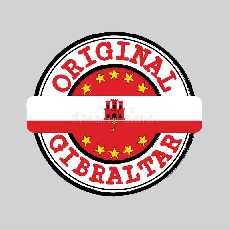 Vector Stamp of Original Logo with Text Gibraltar and Tying in the ...
