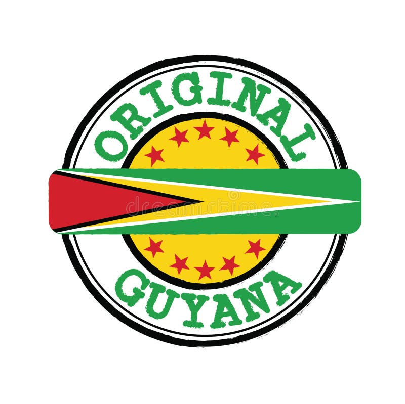 Vector Stamp of Original Logo with Text Guyana and Tying in the Middle ...