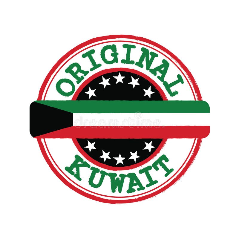 Vector Stamp of Original Logo with Text Kuwait and Tying in the Middle ...