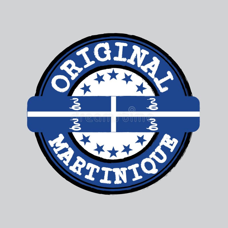Vector Stamp for Original Logo with Text Martinique and Tying in the ...