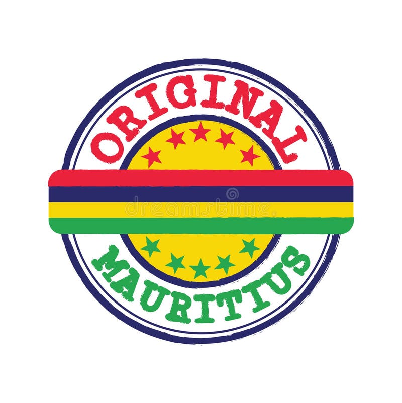 Vector Stamp for Original Logo with Text Mauritius and Tying in the ...