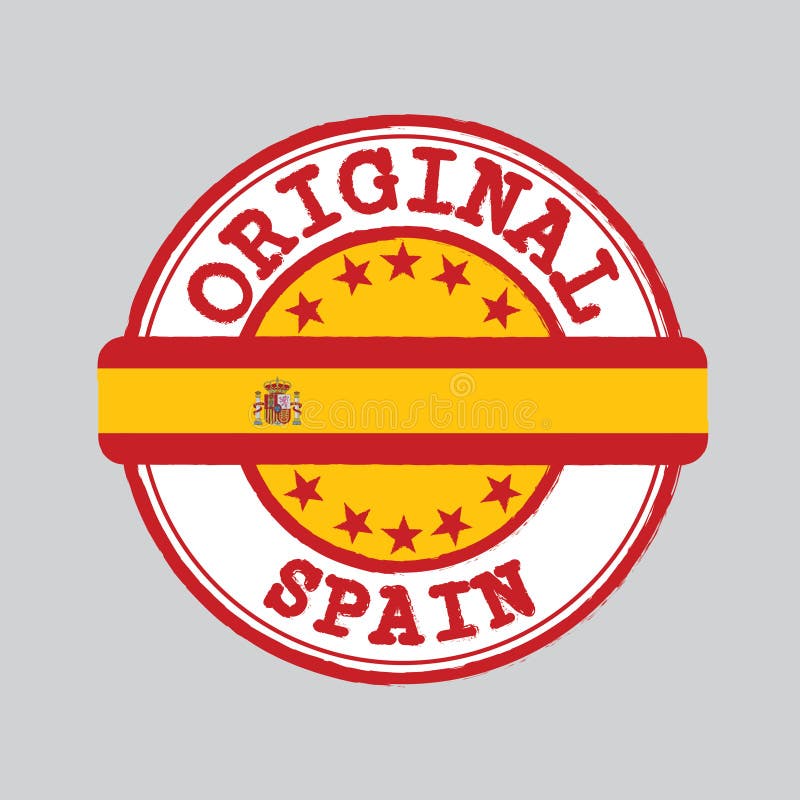 Vector Stamp of Original Logo and Tying in the Middle with Spanish Flag ...
