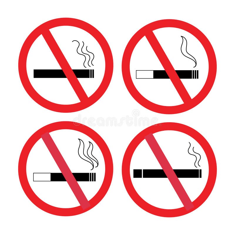Set of a smoking ban sign stock vector. Illustration of prohibit ...