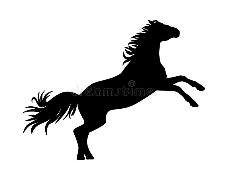 Vector Standing Horse Silhouette Stock Vector - Illustration of ...