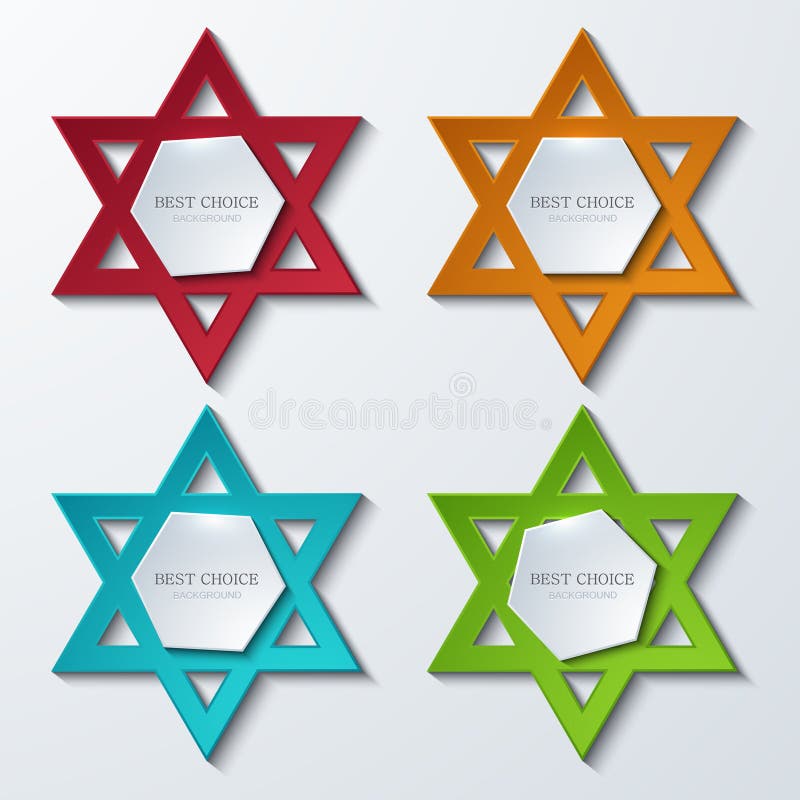 Vector Star of David Banners Background. Stock Vector - Illustration of ...