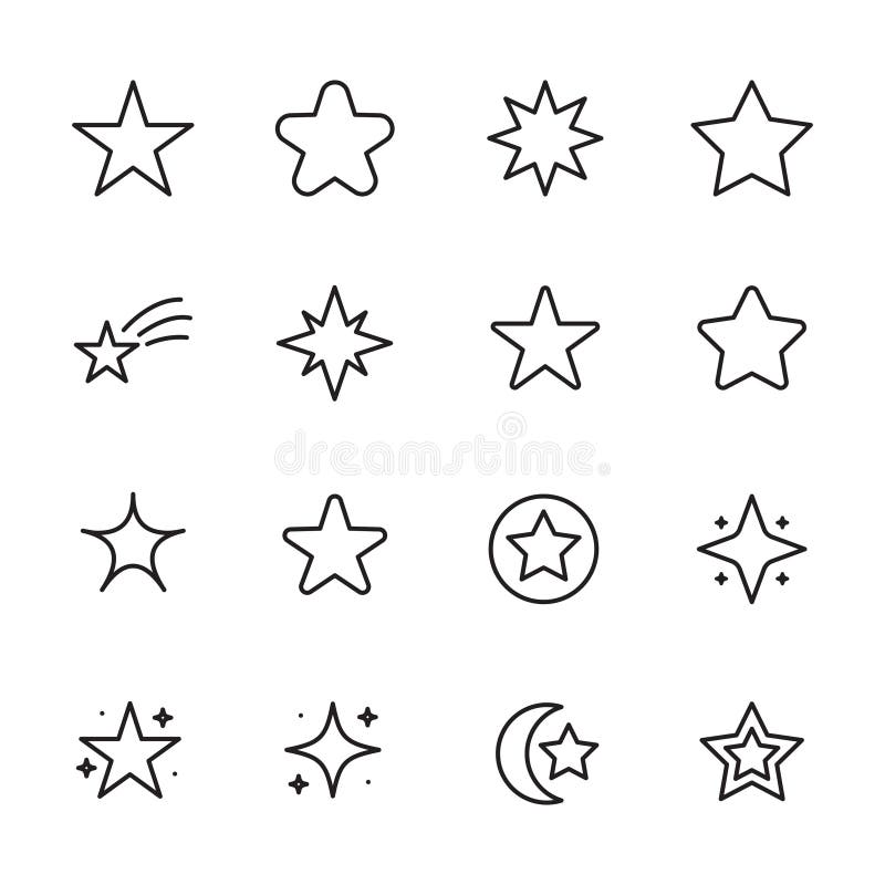 Vector Star Icon Collection. Star Icon Set Stock Illustration ...