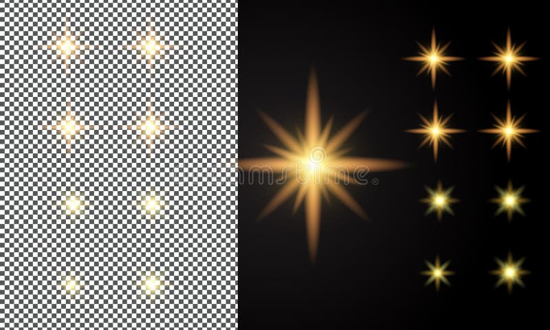 Vector Star Lighting Effect. Sparkling Glowing Light Effect Stock ...