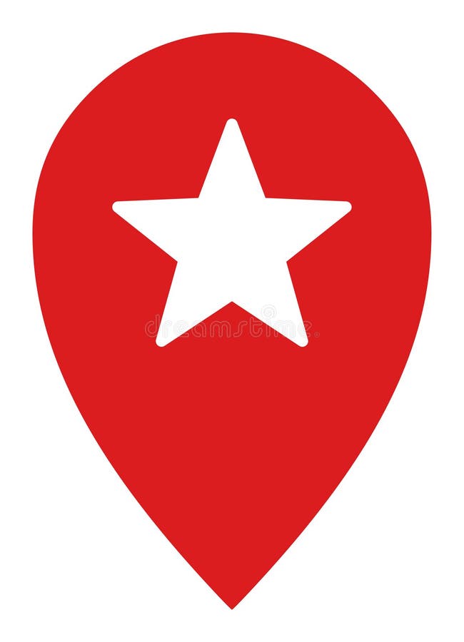 Vector Star Place Marker Flat Icon Symbol Stock Vector - Illustration ...
