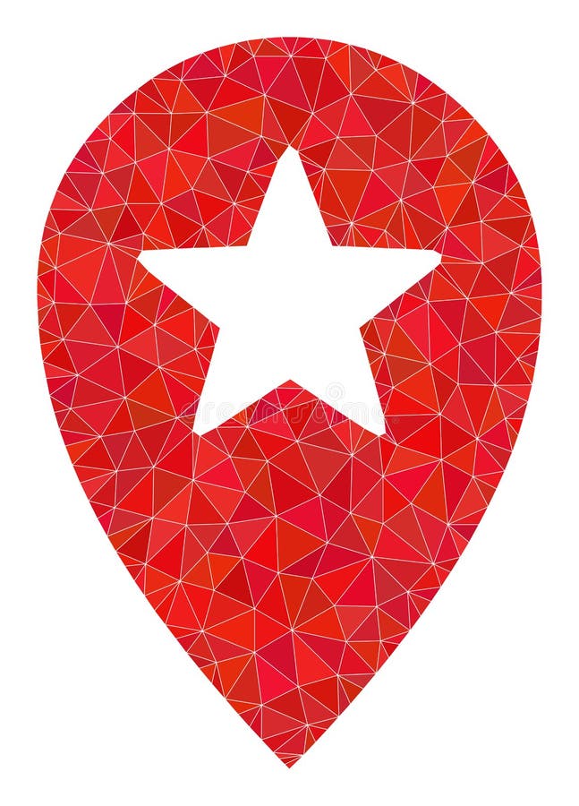 Vector Star Place Marker Polygonal Icon Stock Vector - Illustration of ...