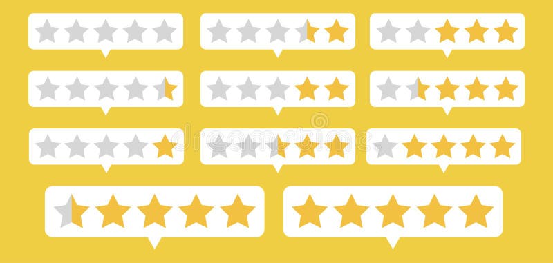 Vector Star Rating Icon Featuring a Yellow Outline and Flat Design. Top ...