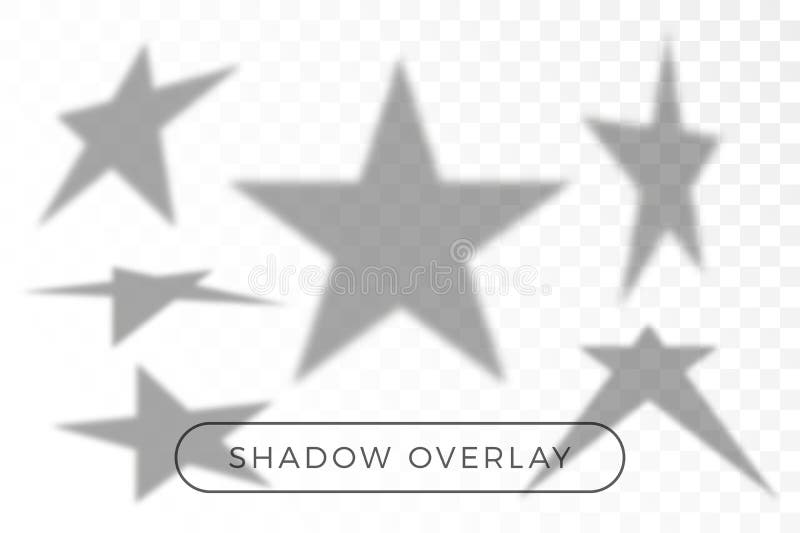 Vector Star Set Shadow Overlay. Many Star in Different Perspective and ...