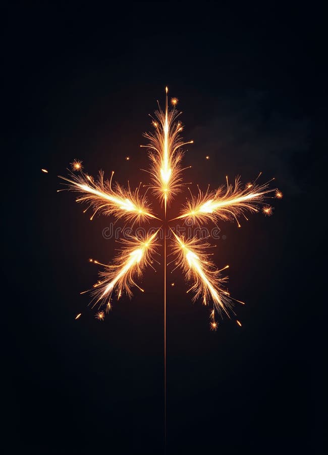 Vector of a Star Shaped Fireworks and Sparklers in the Sky with Sparks ...