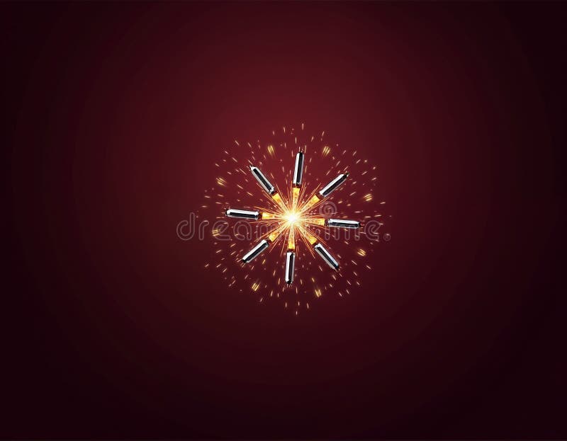 Vector of a Star Shapes Firecrackers with Fireworks and Sparklers that ...