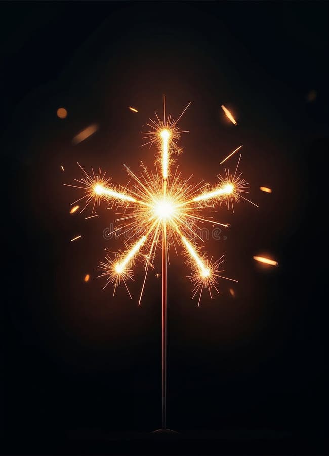 Vector of a Star Shapes Fireworks and Sparklers that is Shining on a ...