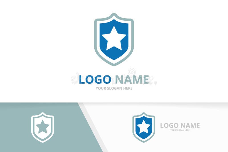 Vector Star and Shield Logo Combination. Security Leader Logotype ...