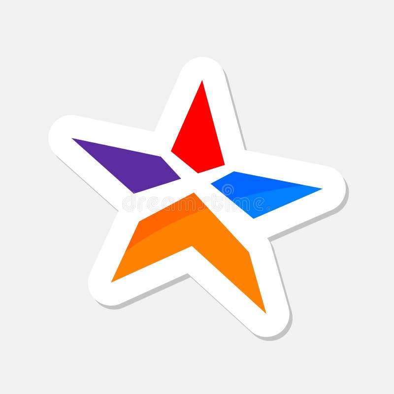 Vector star sticker stock vector. Illustration of bended - 83650468