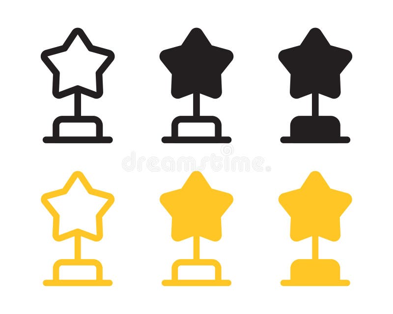 Vector Star Trophy Icon Set Stock Illustration - Illustration of icon ...