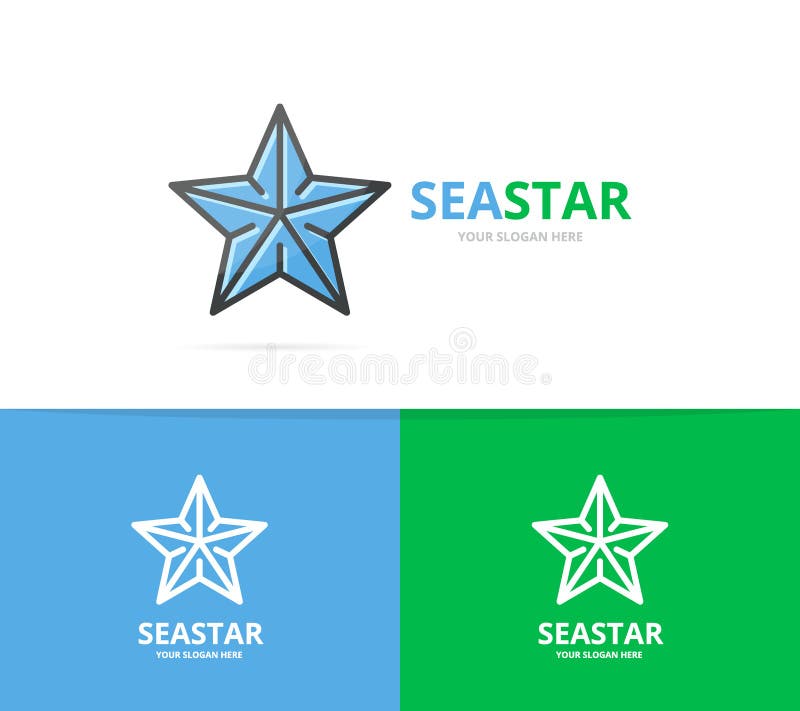 Starfish Logo. Unique Star and Seafood Logotype Design Template. Stock ...