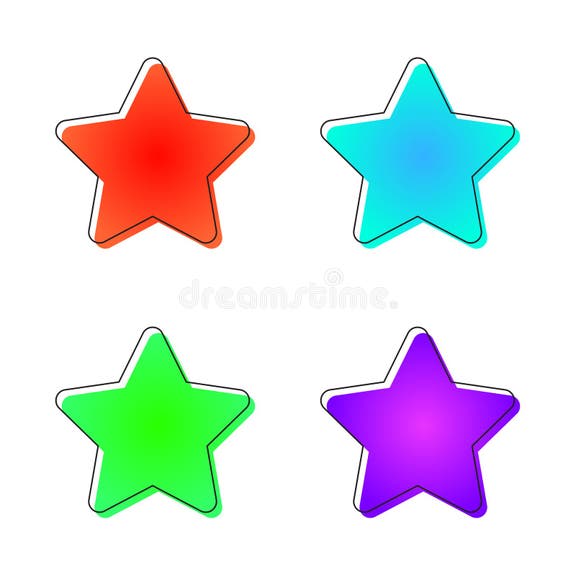 Vector Stars Icon in Multiple Colors. Stars Icon Symbols Stock Vector ...