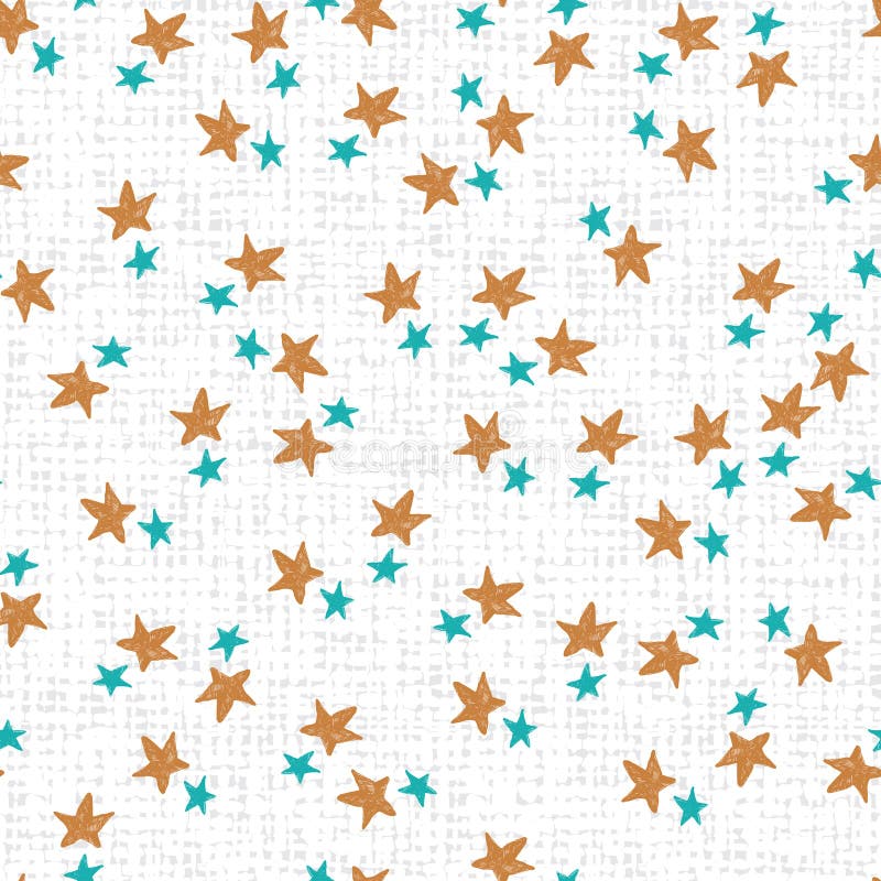 Vector Stars Sprinkle Doodle Seamless Pattern with Canvas Background ...