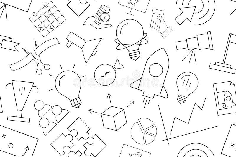 Vector Start Up Pattern. Start Up Seamless Background Stock Vector - Illustration of abstract ...