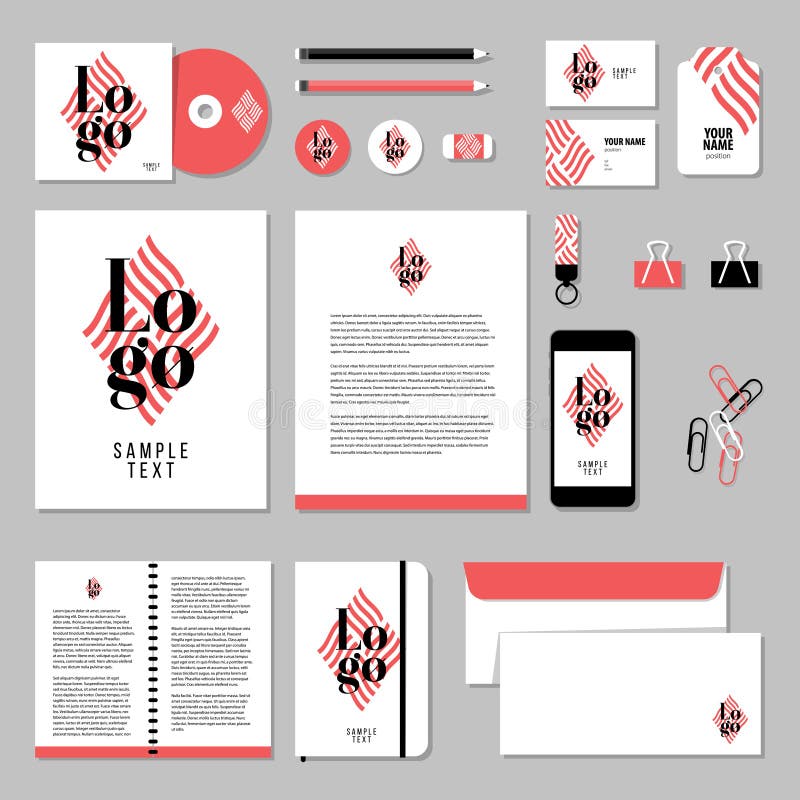 Vector Stationery Template Design with Sample Logo and Text Elements ...