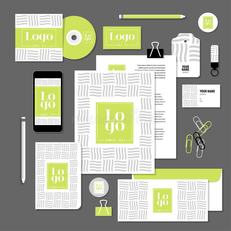 Vector Stationery Template Design with Sample Logo and Text Elements ...
