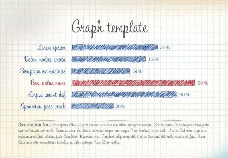 Vector Statistics Handdrawn Column Horizontal Graph Template Stock ...
