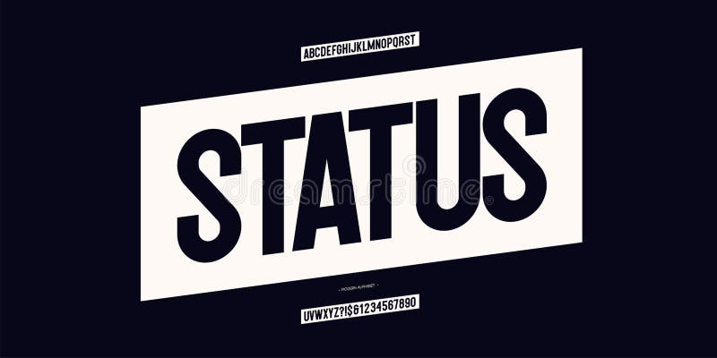 Vector Status Font Modern Typography Stock Vector - Illustration of ...