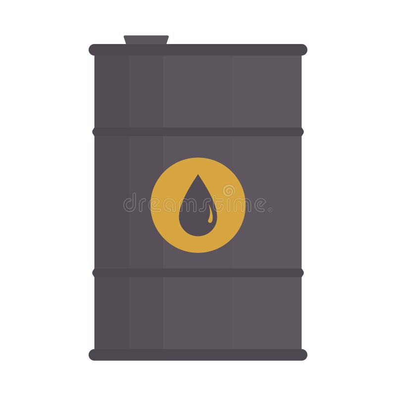 Vector Steel Barrel of Oil. Flat Style Container with Drop Icon Stock ...
